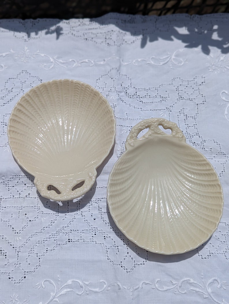 Pair of Vintage Belleek Shell Dishes in Shell Shape - Etsy