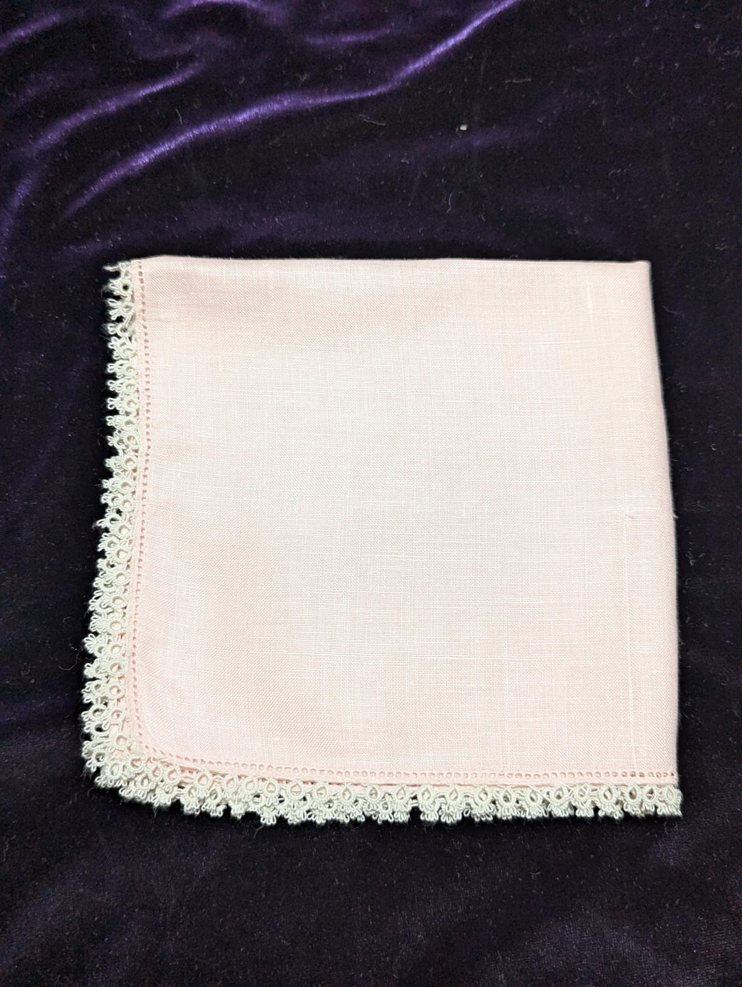 Vintage Light Pink Tatting Lace Handkerchief - Etsy