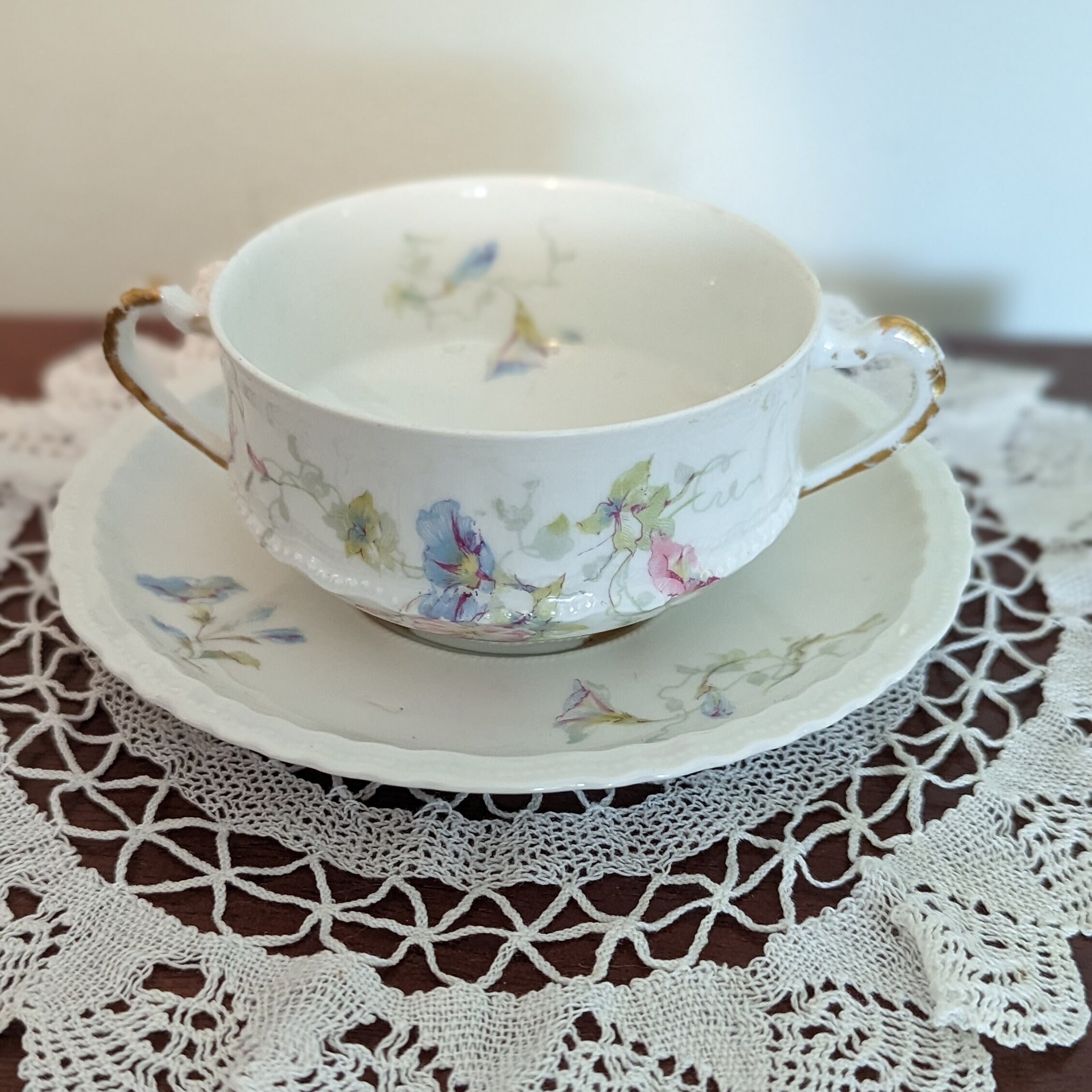 Antique Limoges Cup and Saucer Set - Etsy