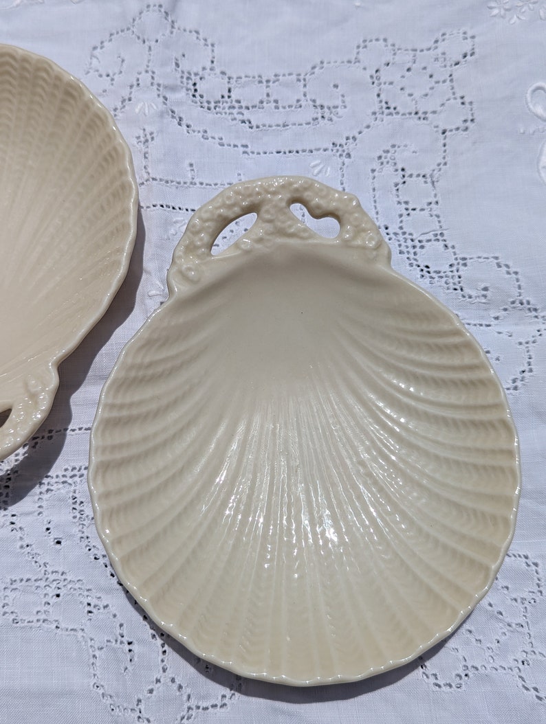 Pair of Vintage Belleek Shell Dishes in Shell Shape - Etsy