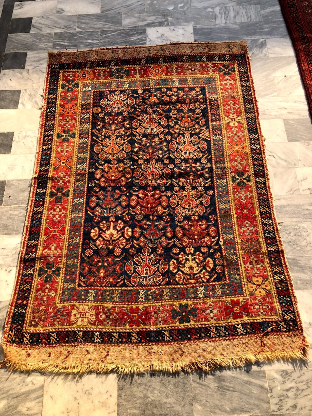 Antique Afshar Nomadic Rug Tribal 5'4 X 3'11 Ft, Over a Century Old Old ...