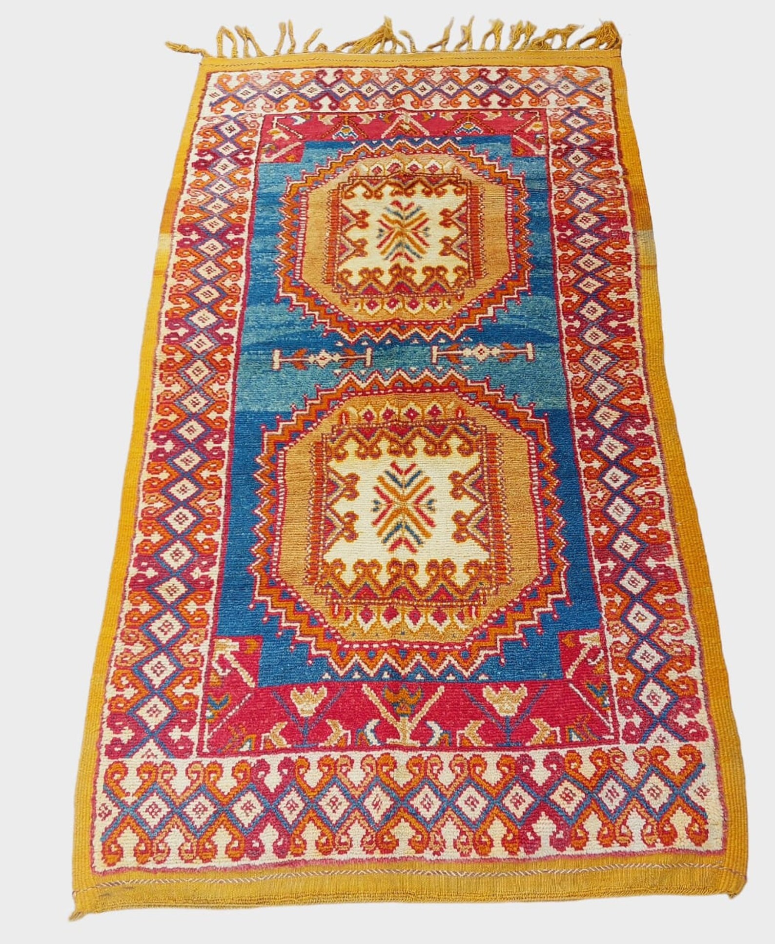 Handmade Vintage Woolen Kurdish Rug, Woolen Turkish Rugs, Area Rugs ...