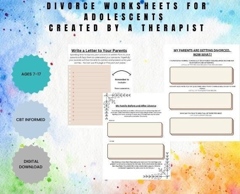 Divorce Worksheets for Kids - Etsy