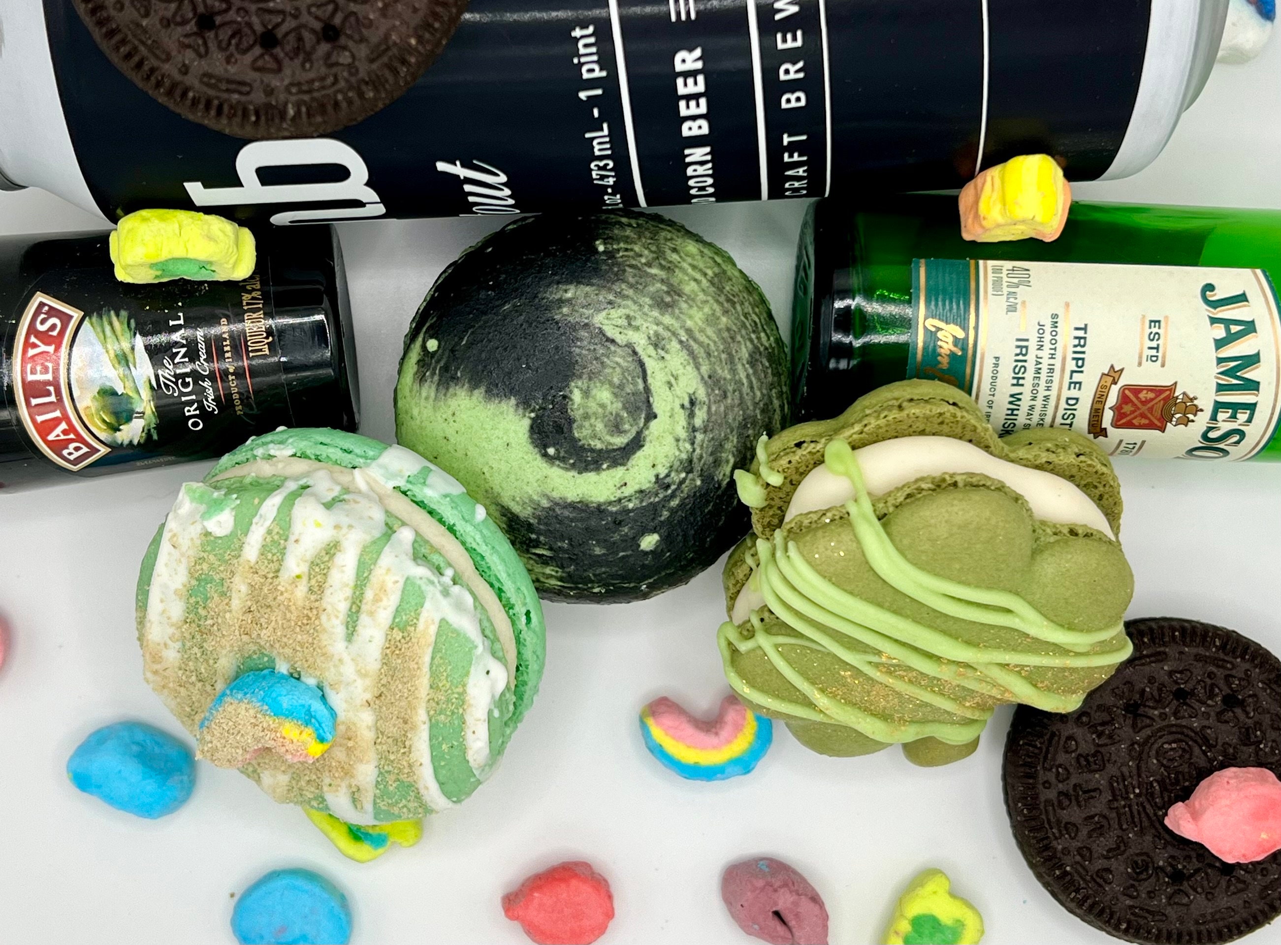 St Patrick's Day Macaron Variety Pack 6-12 Macaroon Boozy Shamrock ...