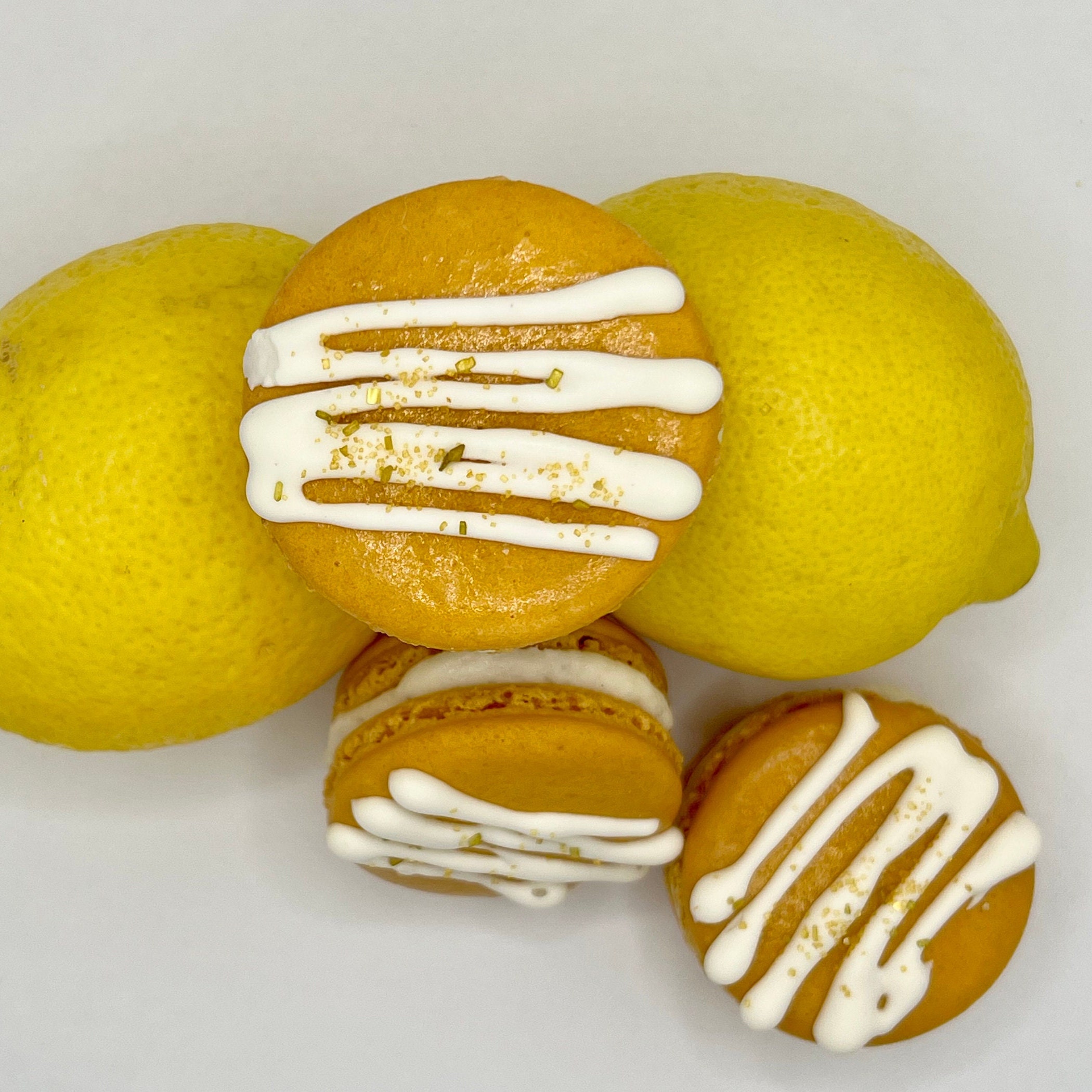 Lemon French Macaron 6, 12, 24 Lemon Macaroons Filled With Vanilla ...