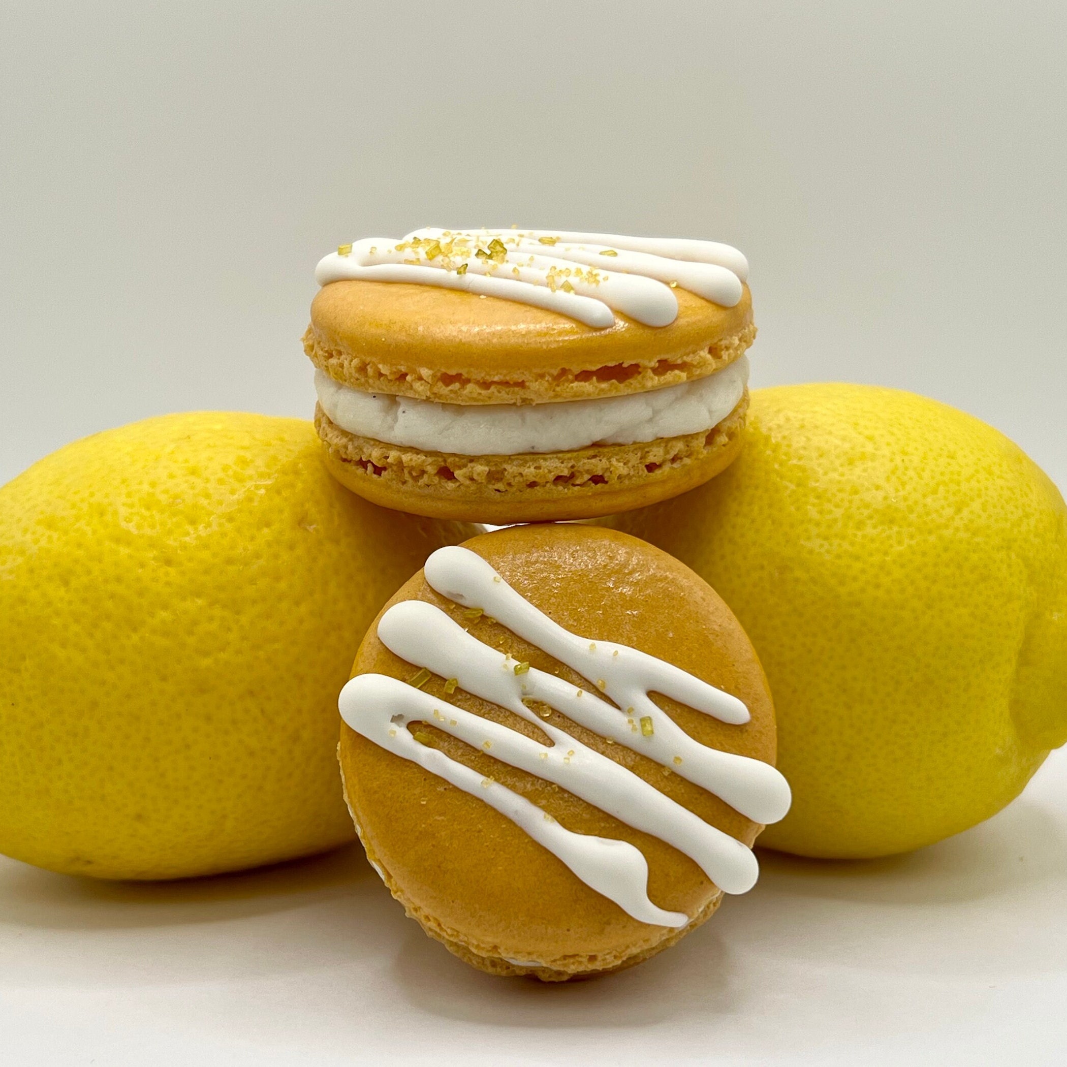 Lemon French Macaron 6, 12, 24 Lemon Macaroons Filled With Vanilla ...