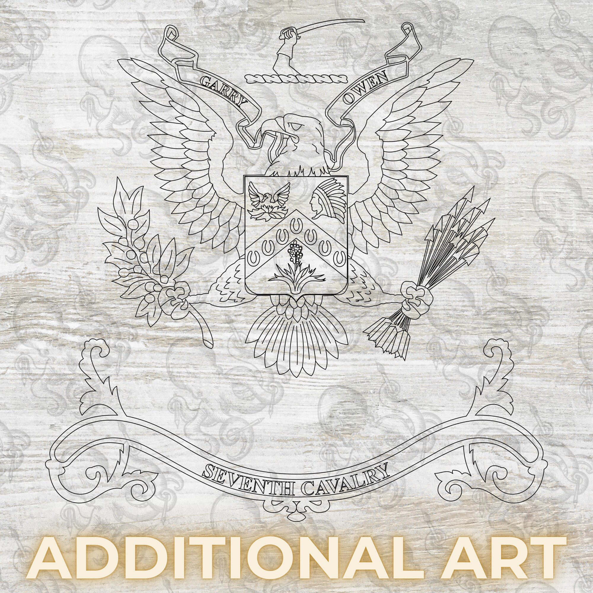 7th Cavalry Regiment DUI + Coat of Arms + Regimental Flag, Digital, SVG ...