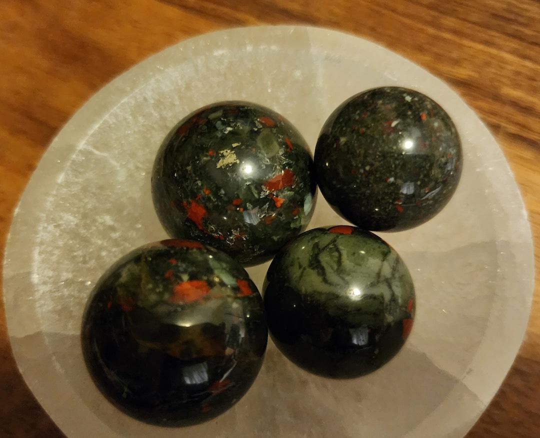 African Bloodstone Spheres, African Bloodstone, Two Sizes, Crystal ...