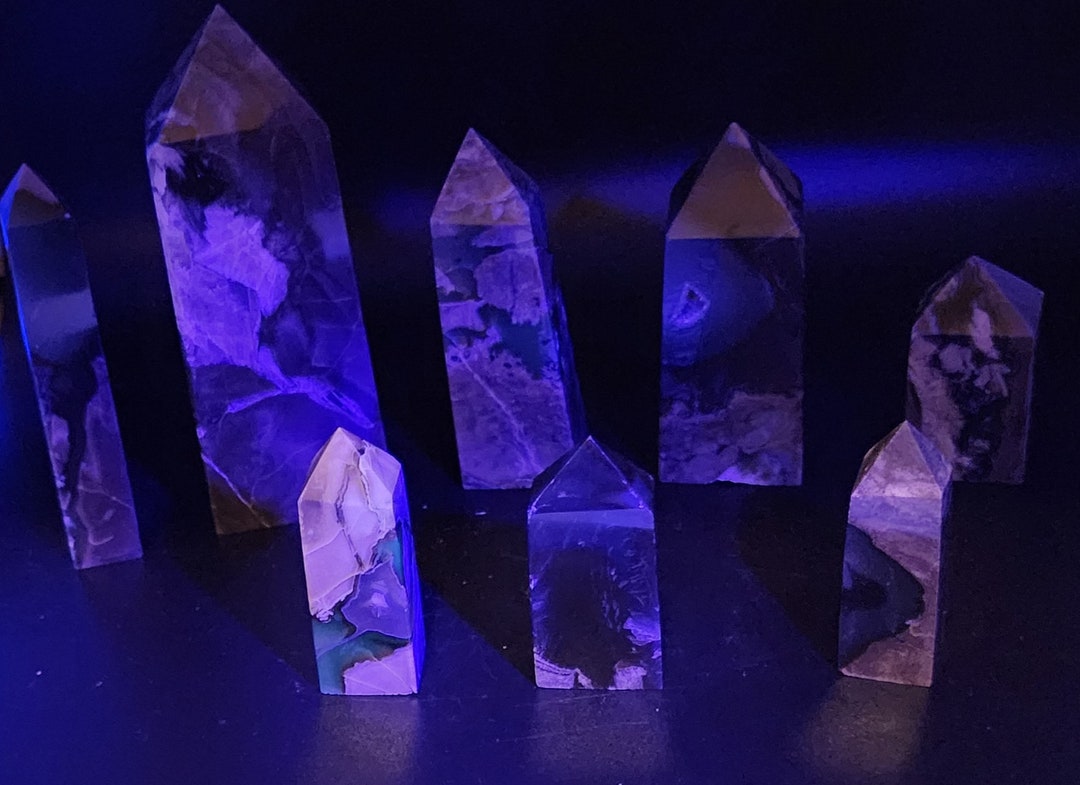Volcano Agate, Volcanic, UV Reactive, Towers, Points, Crystal, Crystals ...