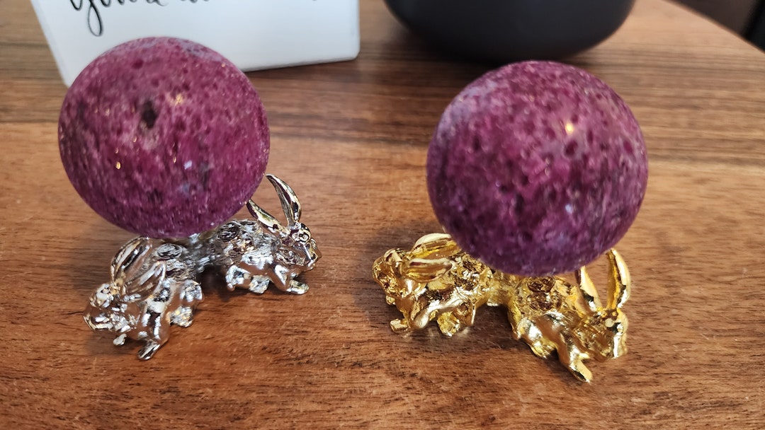 Ruby Sphere, Honeycomb Ruby, UV Reactive, Stand Included, Ruby Lovers ...