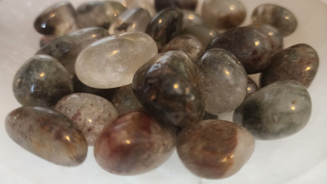 Garden Quartz, Ghost Quartz, Phantom Quartz, Chlorite, Tumbles, Small ...