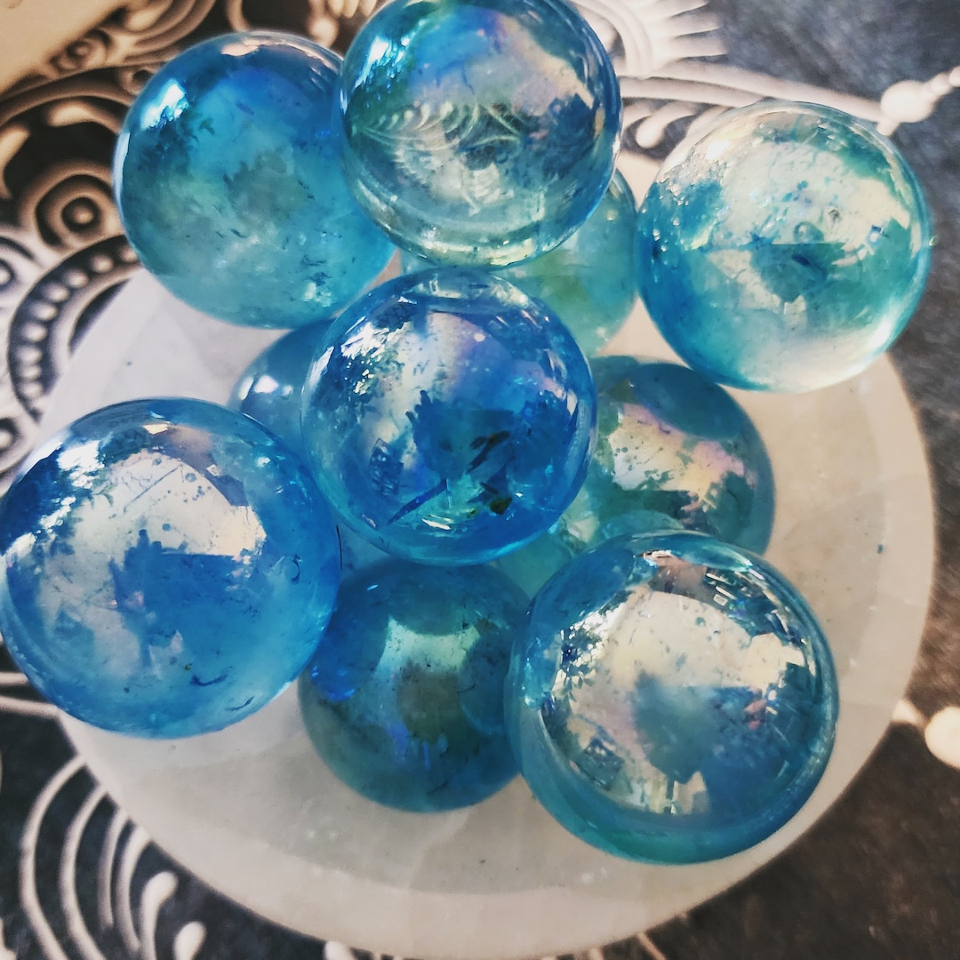 Blue Aqua Aura Spheres, Aqua Aura, Spheres, Multiple Sizes, Aqua Aura ...