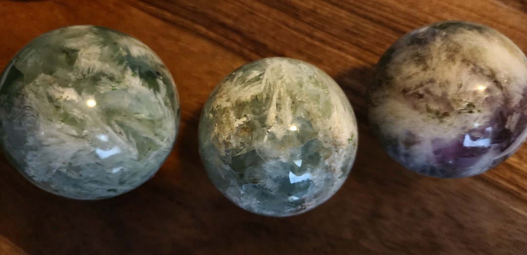 Feather Fluorite Sphere, Spheres, Dendritic, Feather Fluorite, Crystal ...