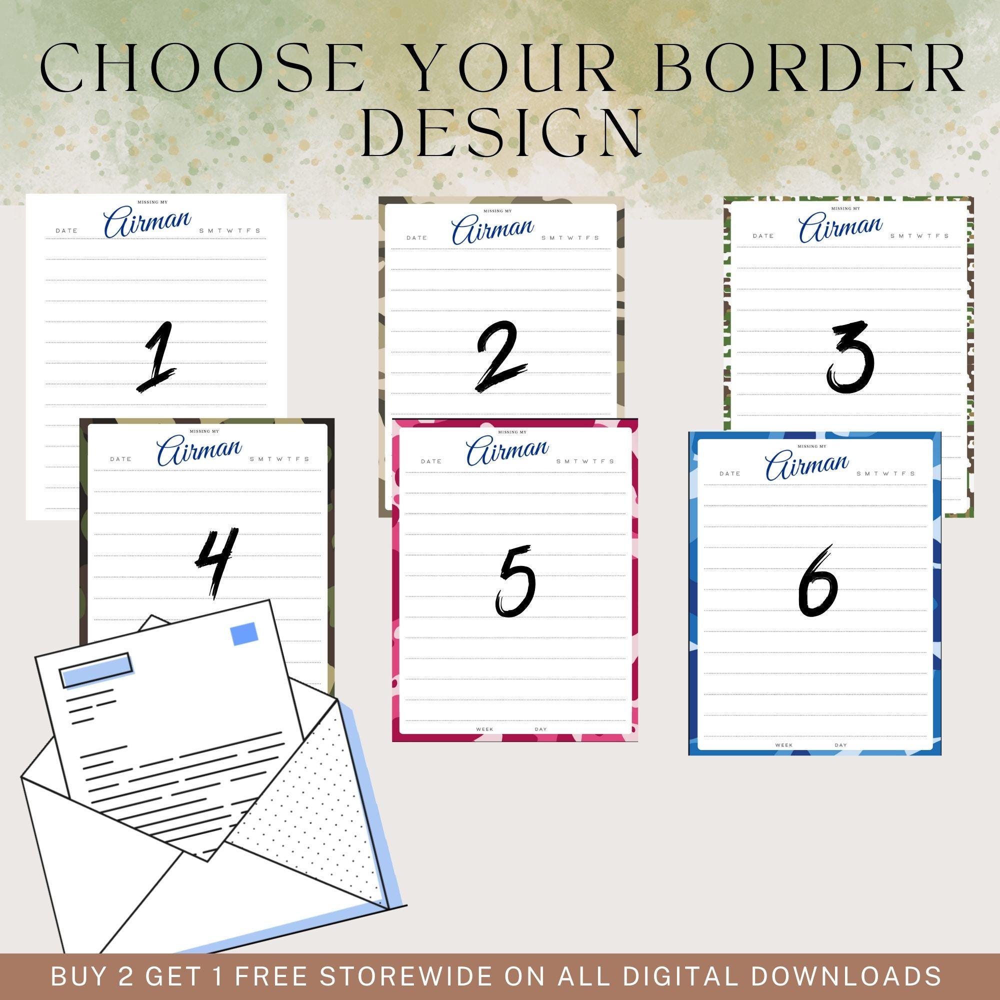 Custom Printable Military Stationery Set: Army, Navy, Air Force ...