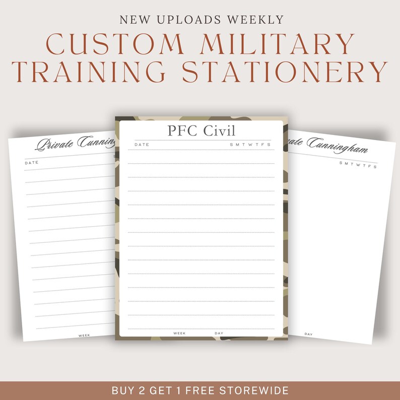 Printable Custom Rank & Name Stationery for MILITARY Trainees ALL ...