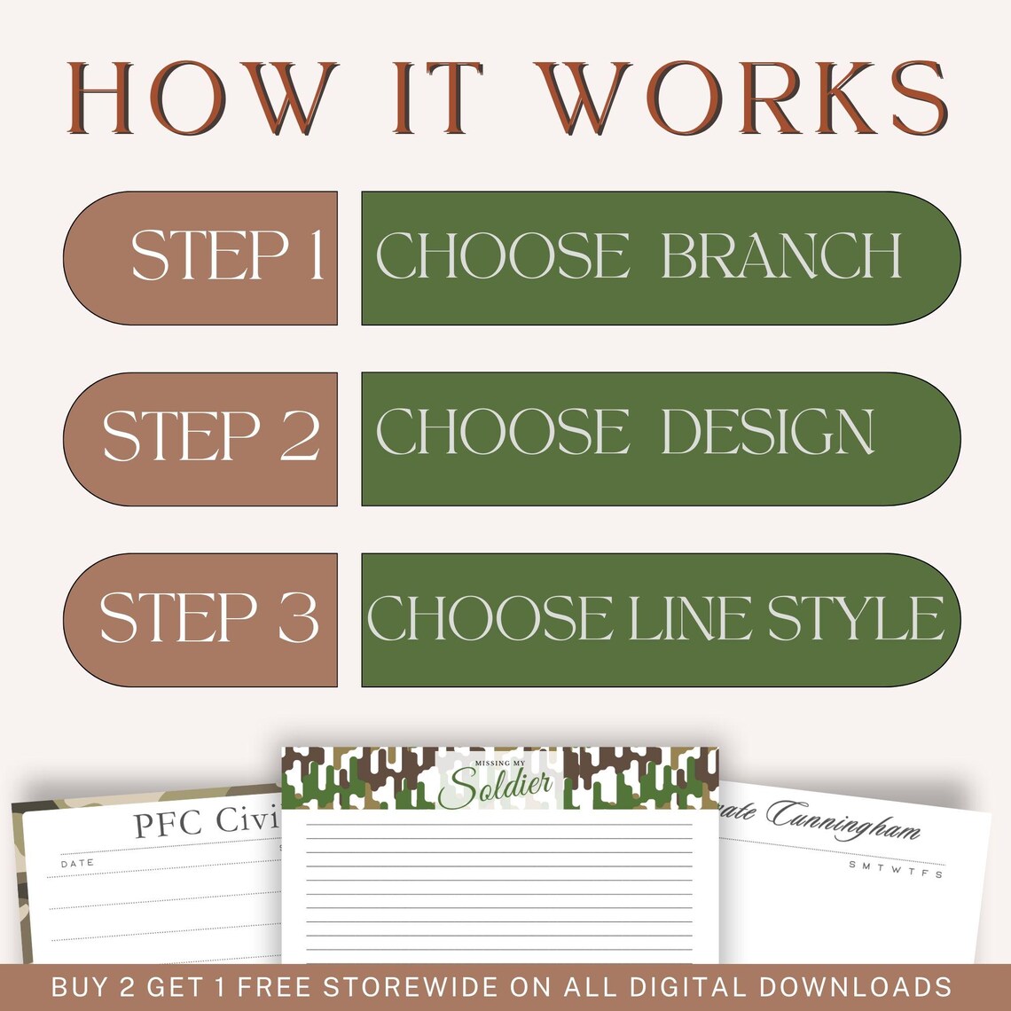 Custom Printable Military Stationery Set: Army, Navy, Air Force ...