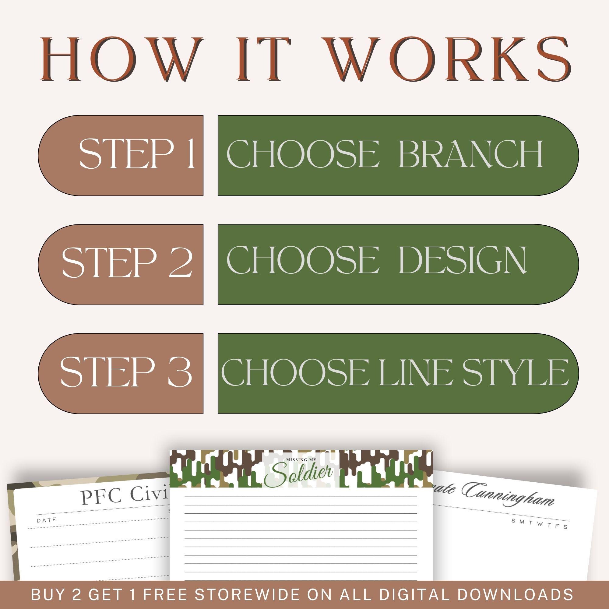 Custom Printable Military Stationery Set: Army, Navy, Air Force ...