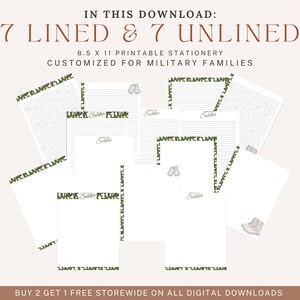 Custom Printable Military Stationery Set: Army, Navy, Air Force ...