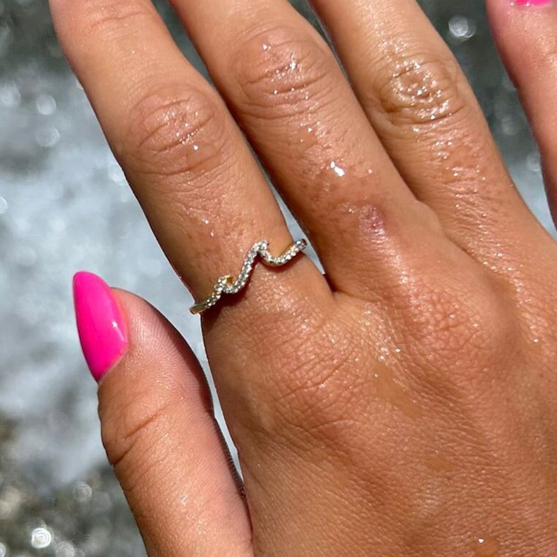 Diamond Wave Ring - Etsy