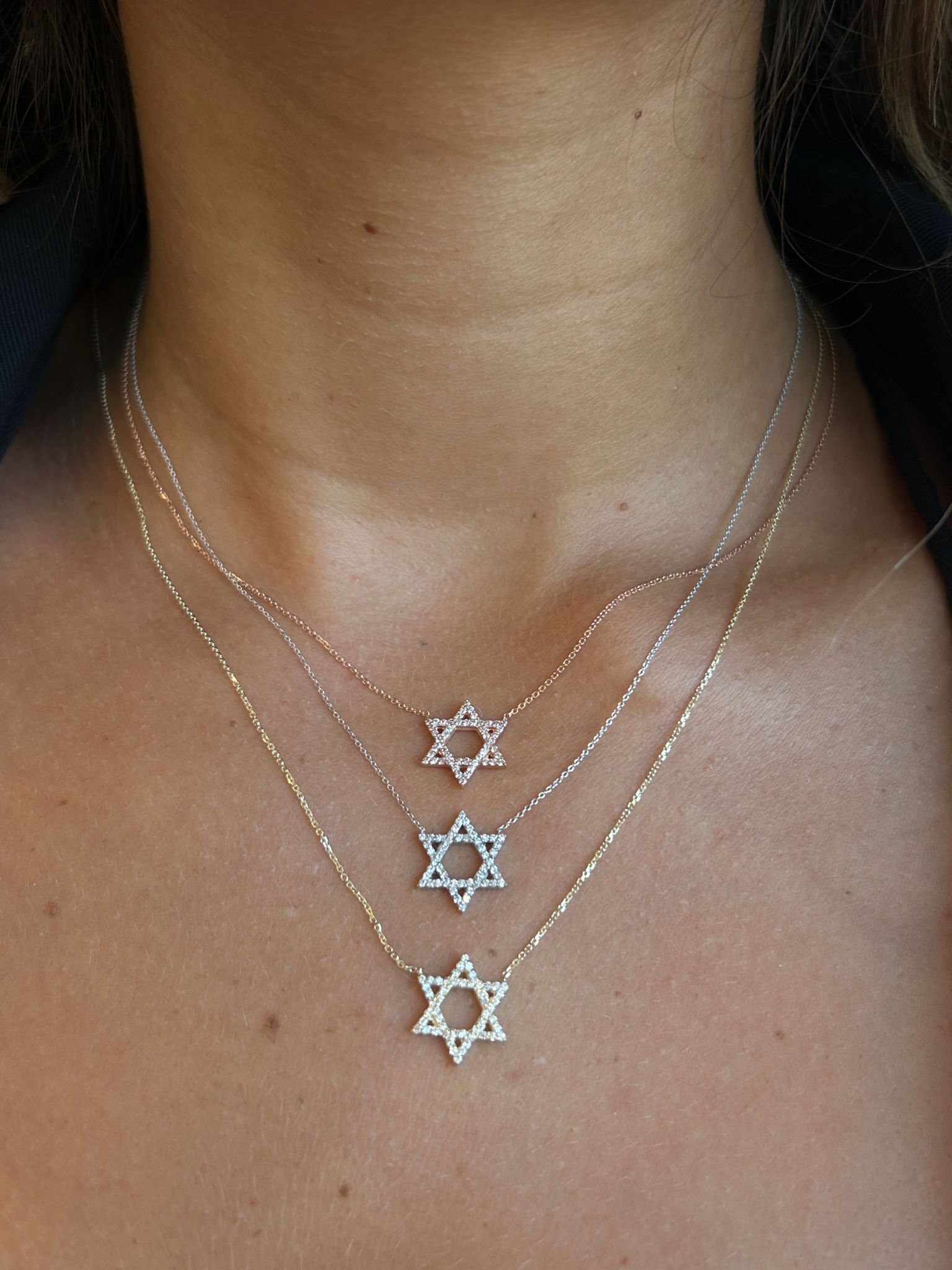 Star of David Diamond Necklace/ 14k Gold / Esther/jewish Gift ...