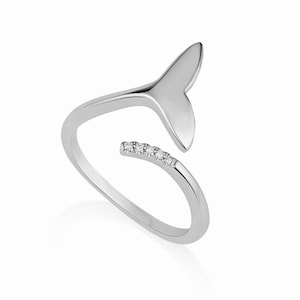 Fishtail Ring 14K Gold Tail Ring With Diamonds,fish Charm Jewelry, Gift ...
