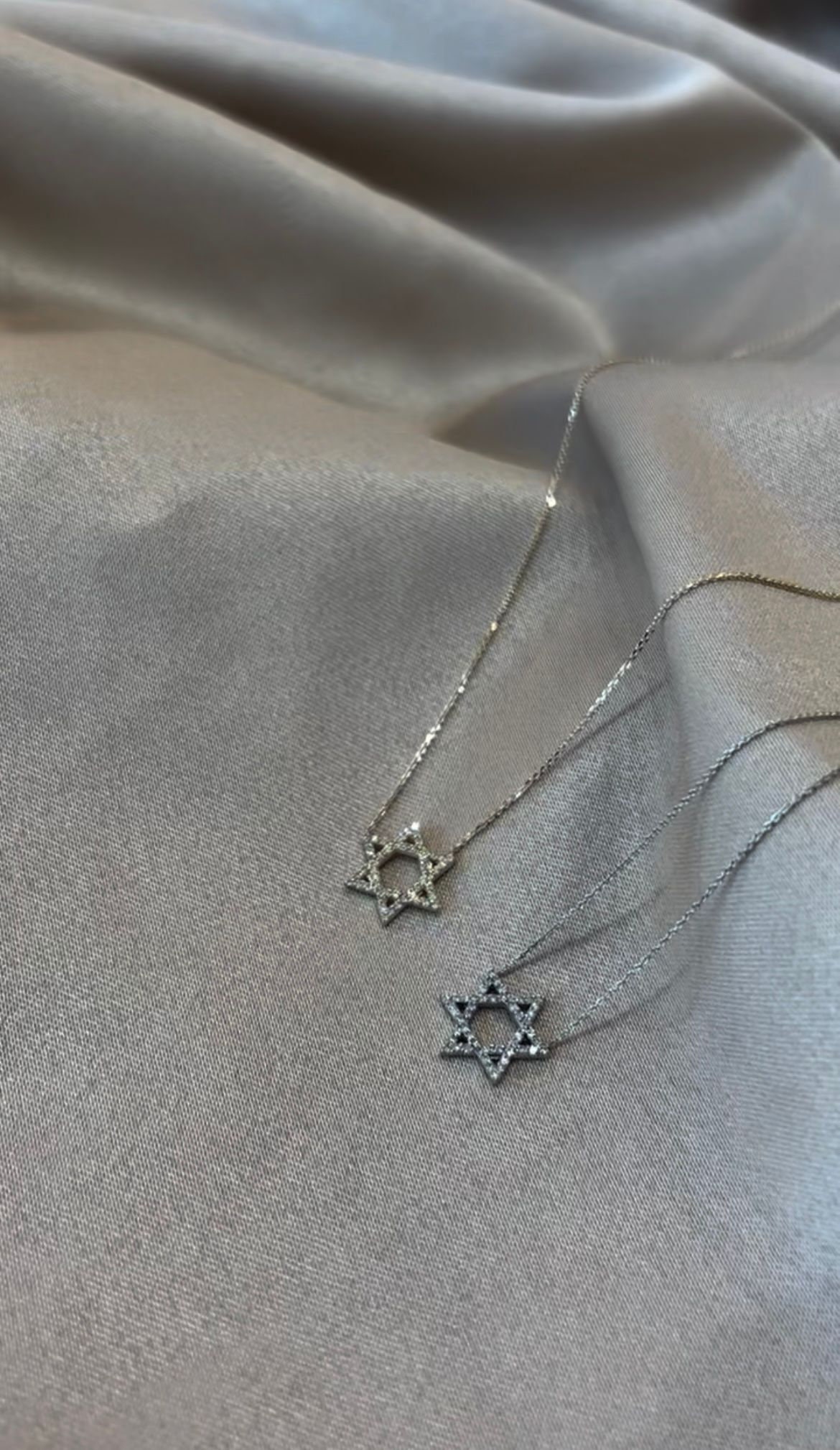 14k Gold Star of David Necklace, Diamond Necklace, Gold Necklace, Bat ...
