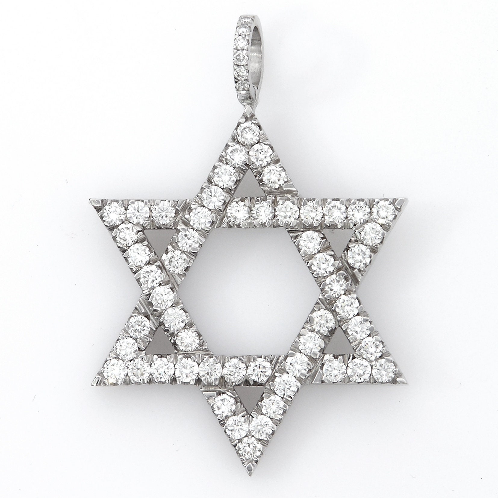 14k Gold Star of David Necklace Diamond Necklace Gold - Etsy