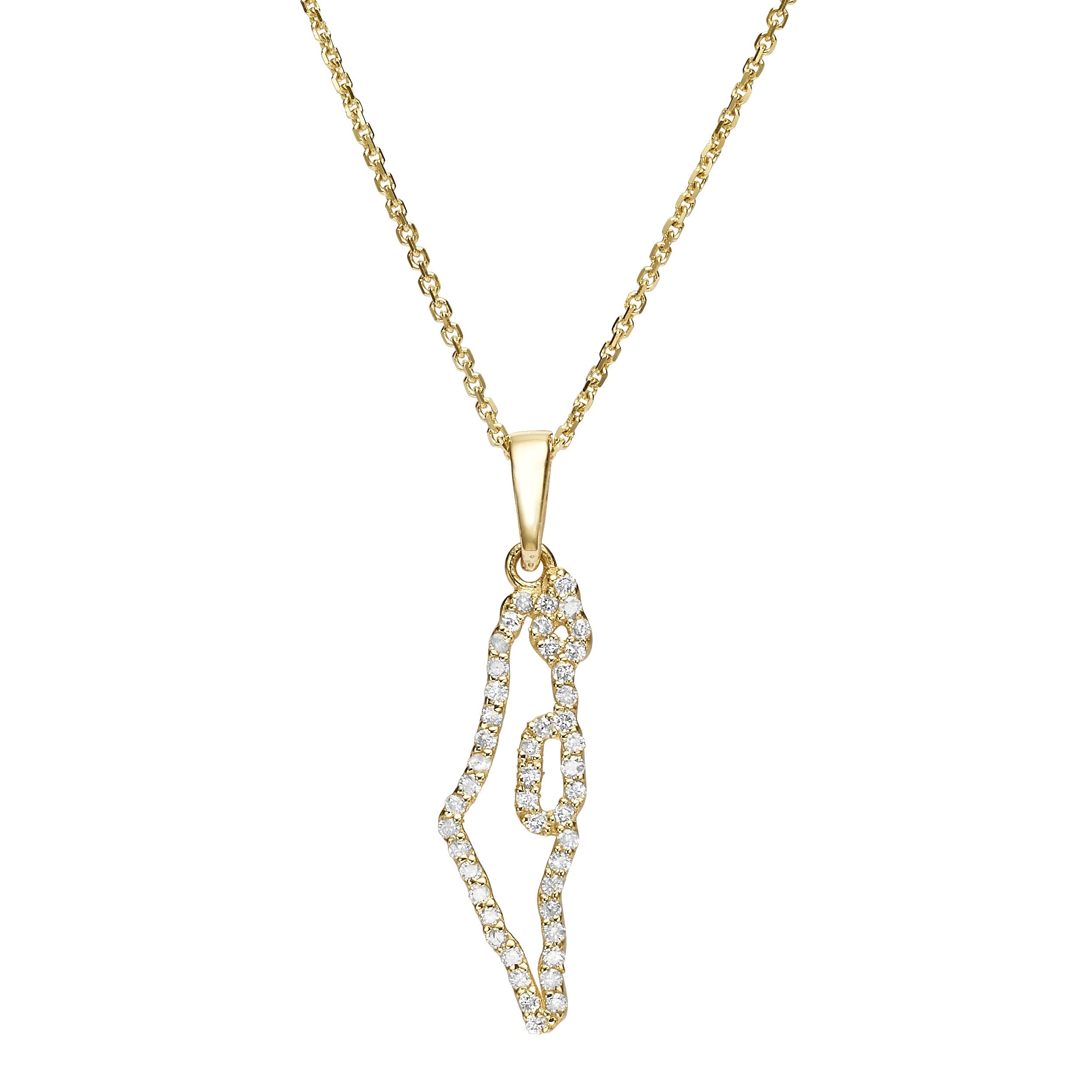 Israel Map Outline Necklace, Israel Map Diamond Necklace, Stand With ...