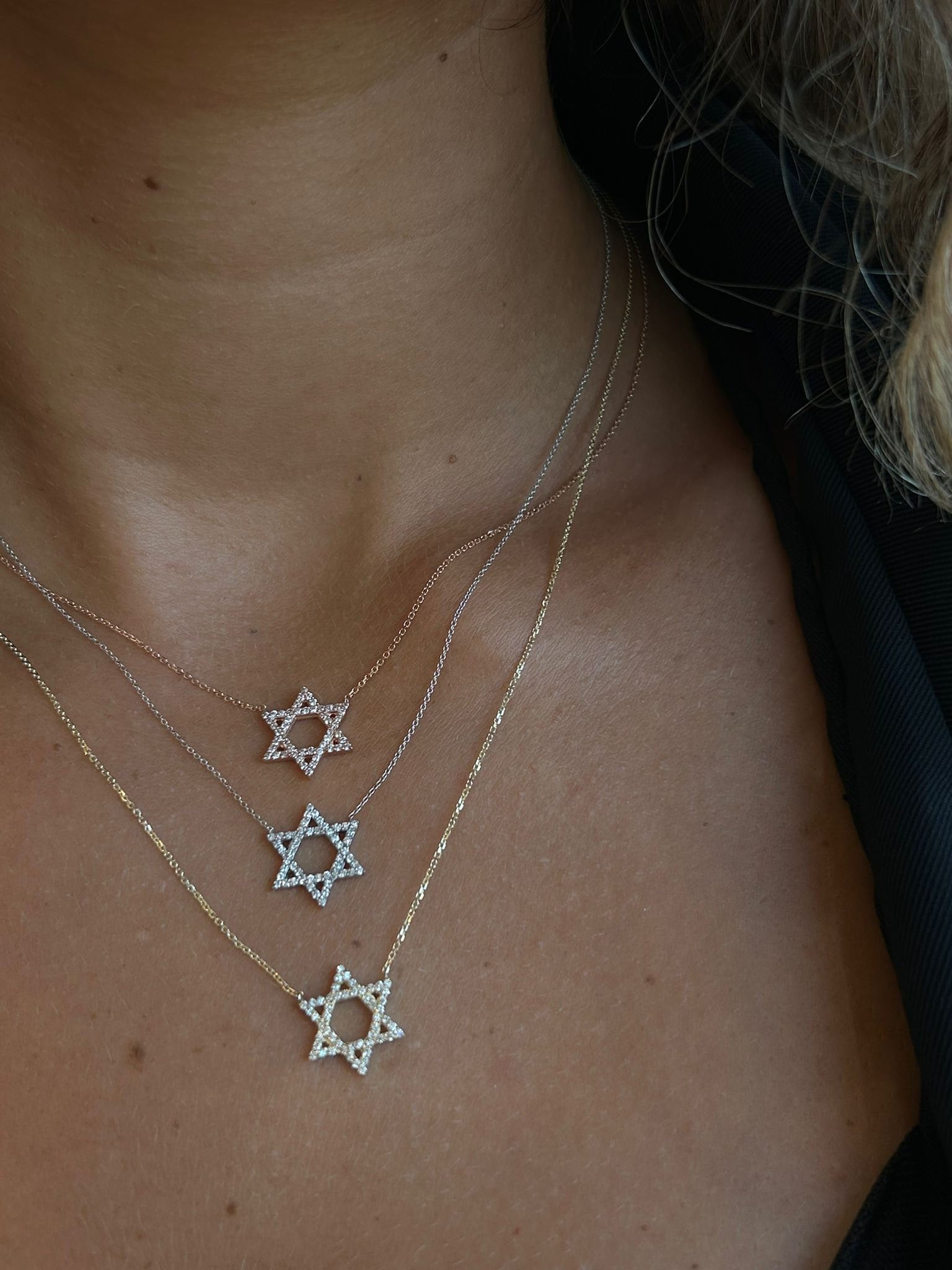 Star of David Diamond Necklace/ 14k Gold / Esther/jewish Gift ...