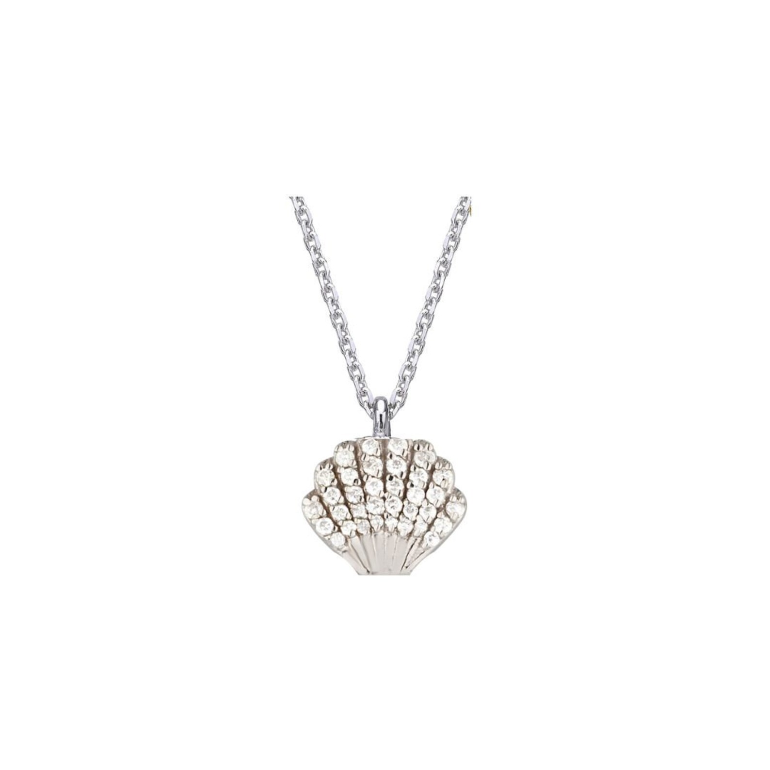 Sea Shell Diamond Necklace 14k Gold Hanging With a Loop. - Etsy