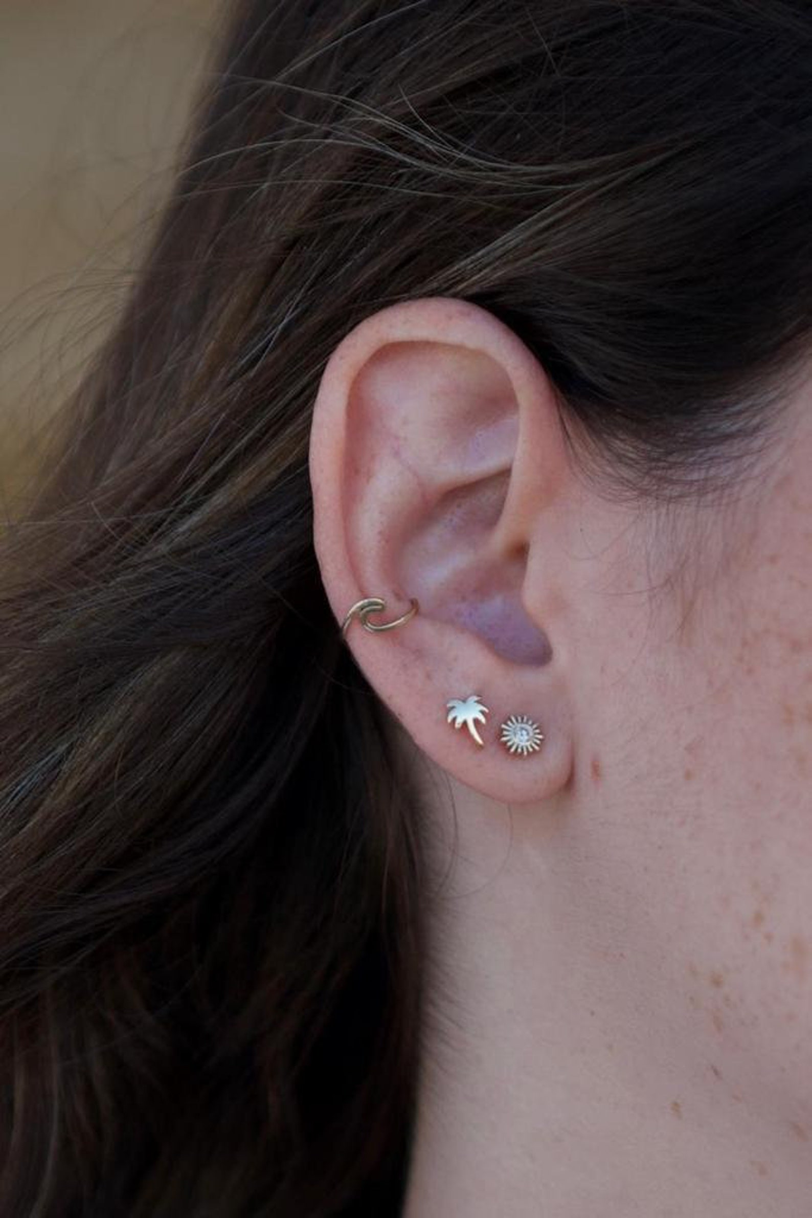 Wave 14k Gold Ear Cuff No Piercing Conch Cuff. Conch Wave Earing. Ocean ...