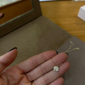 Sea Shell Diamond Necklace 14k Gold Hanging With a Loop. - Etsy