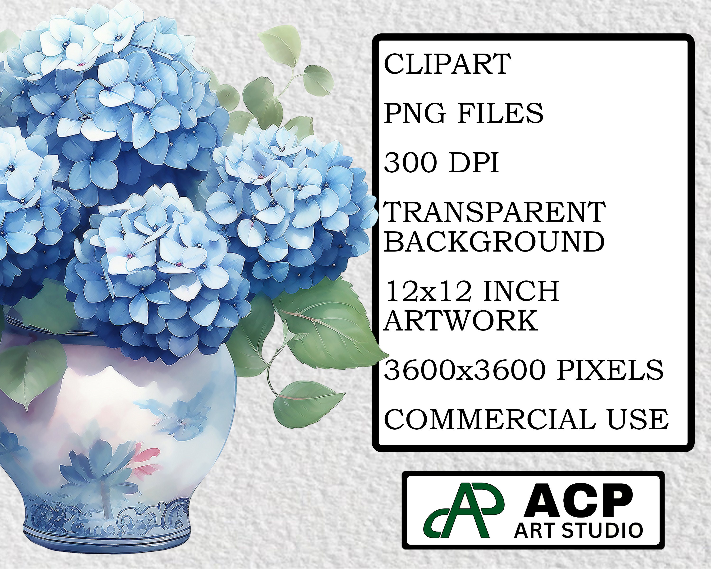 Hydrangea Clipart, Hydrangea PNG, Watercolor Hydrangeas Clip Art ...