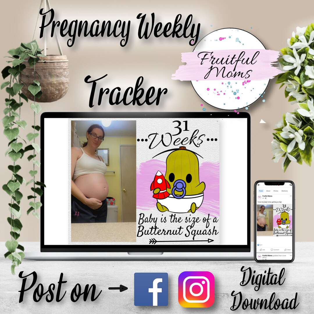 Pregnancy Tracker Week by Week. Kawaii Fruit - Etsy