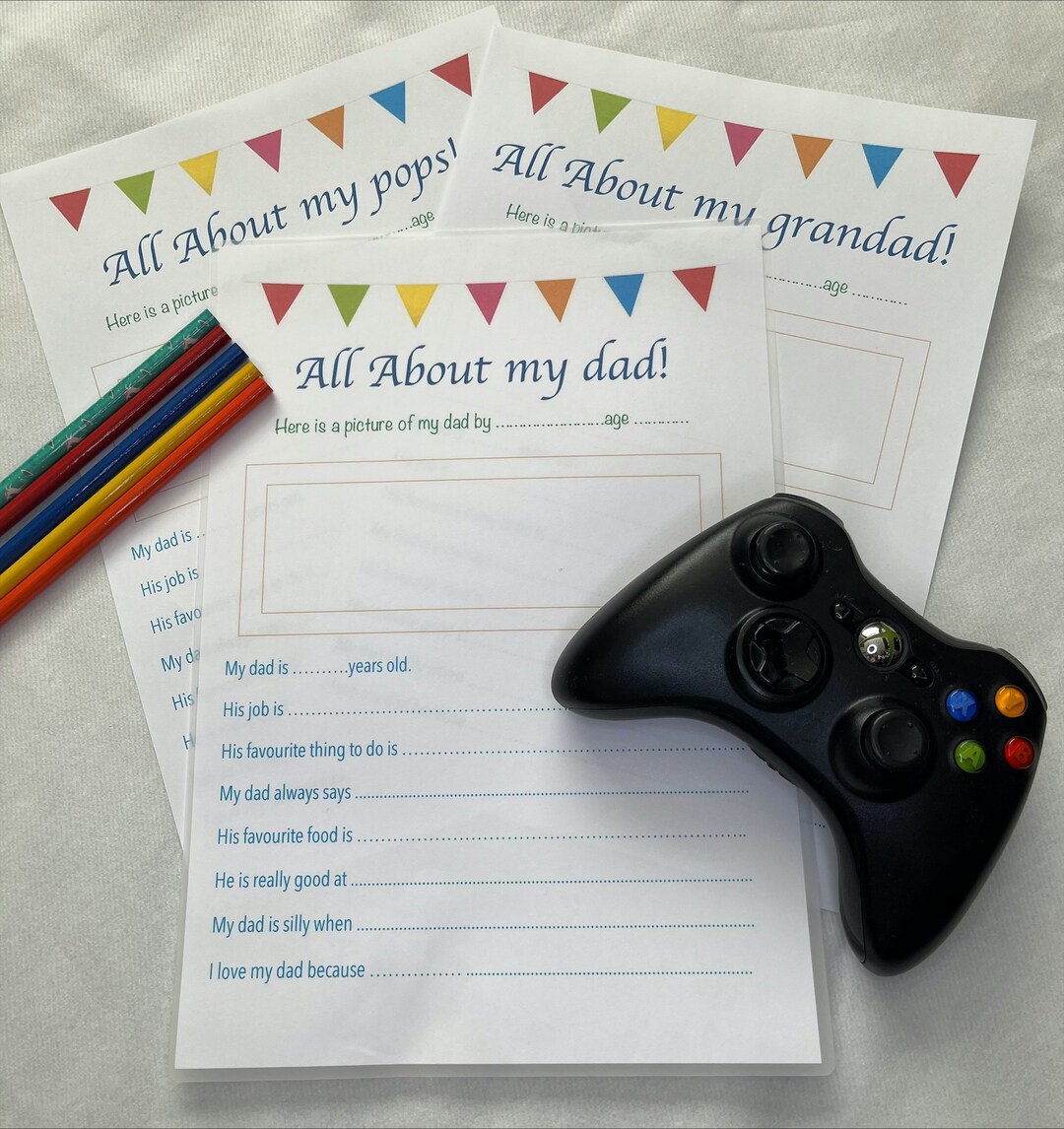 All About My Dad / Fathers Day Printable / Fathers Day Gift / Dad ...