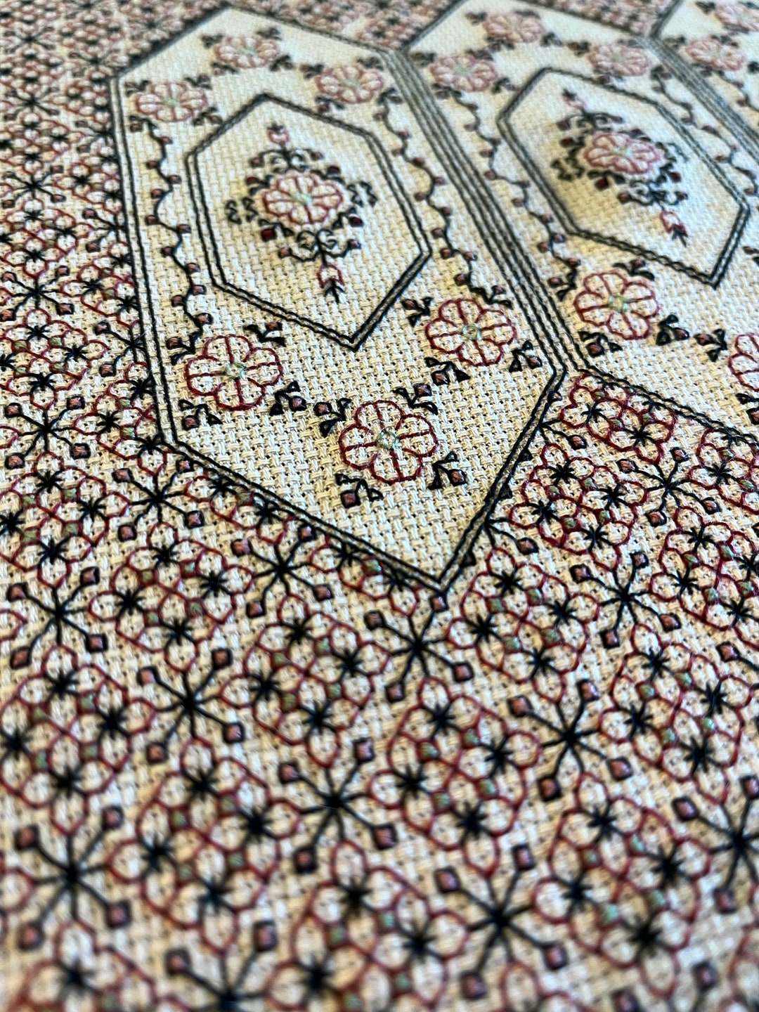 Floral Fresco Blackwork Pattern, Cross Stitch PDF Pattern, Embroidery ...