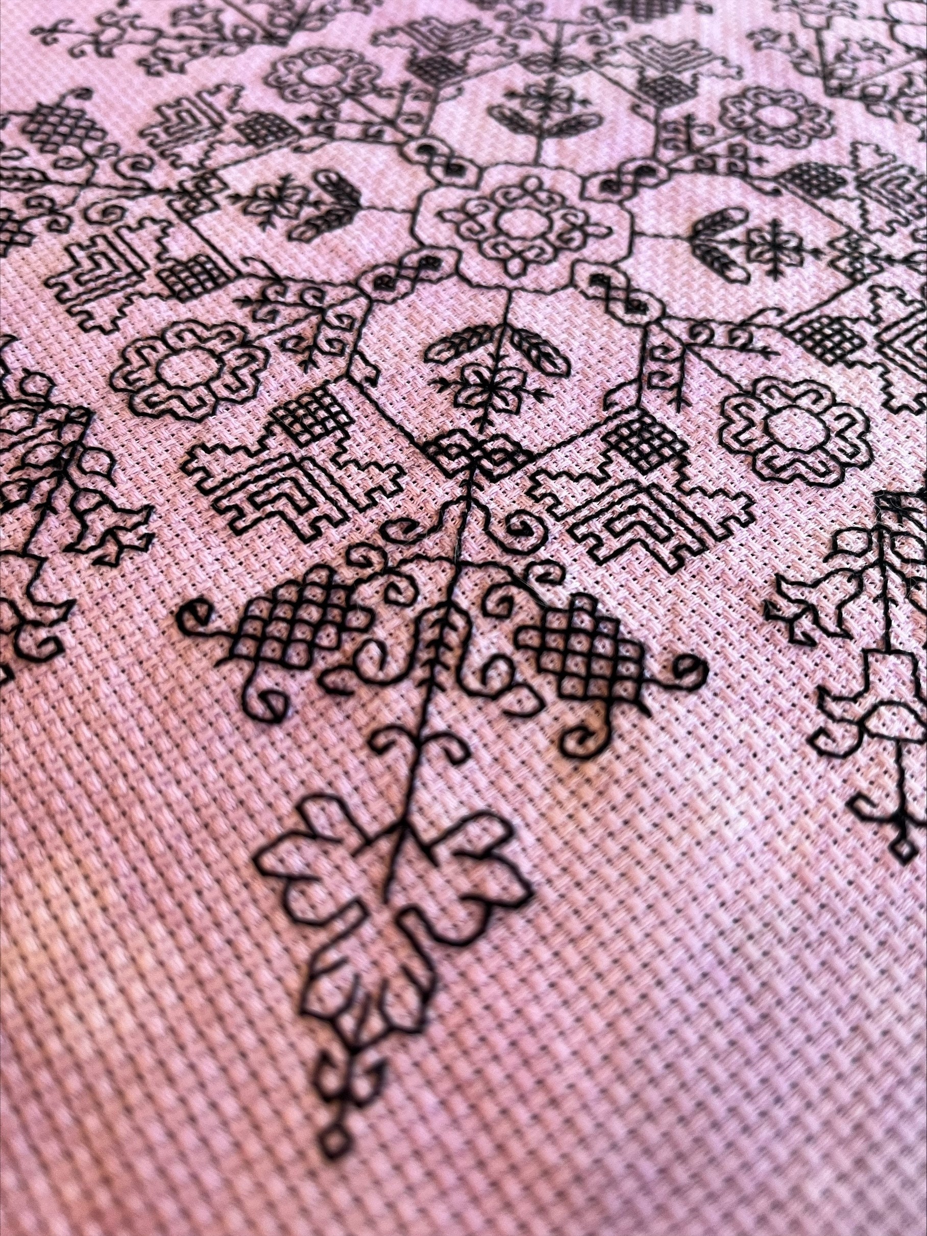 Blackwork Floral Ring, Cross Stitch PDF Pattern, Embroidery Pattern - Etsy