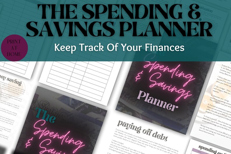 Spending & Savings Planner, Printable Budgeting Planner, Money ...
