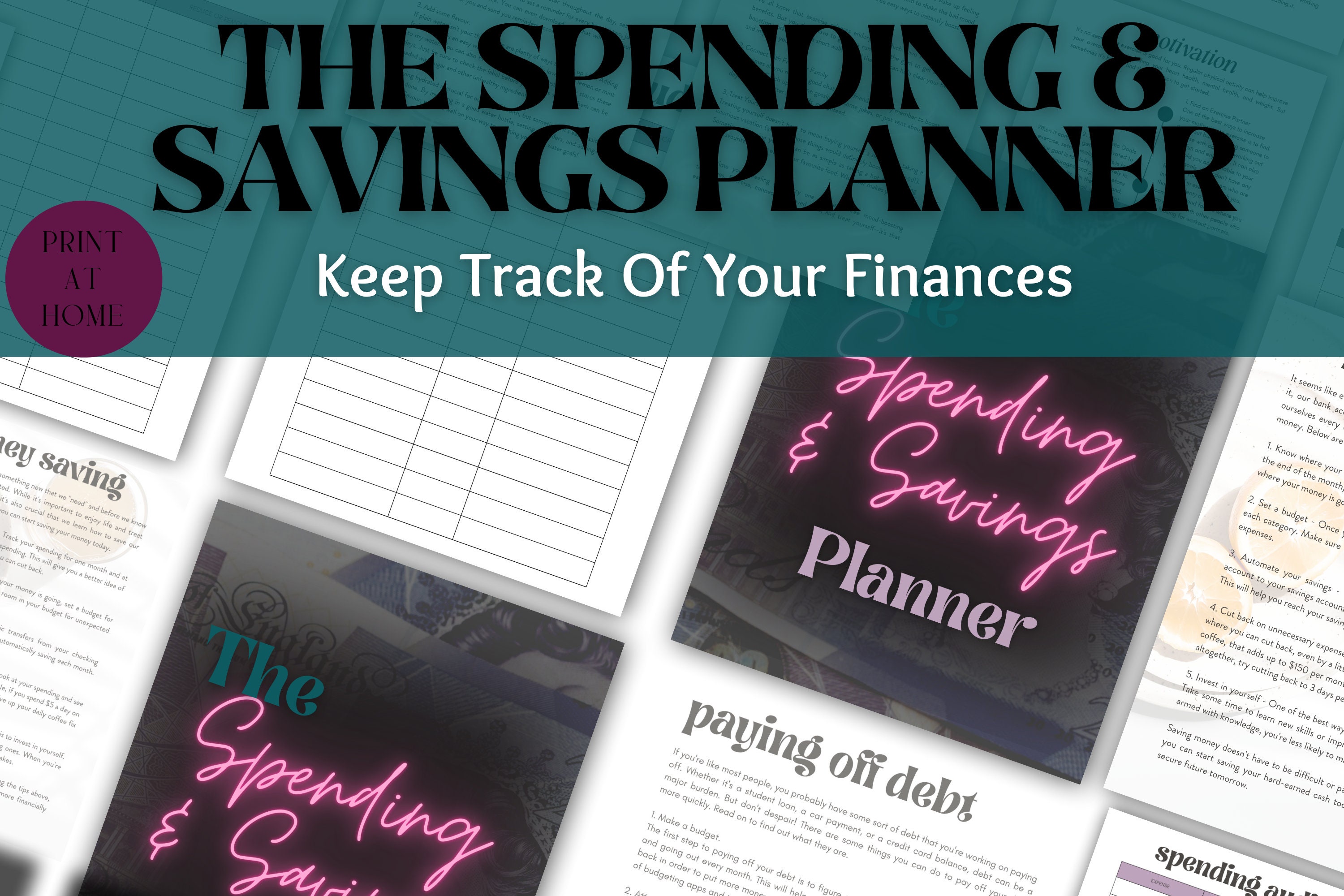 Spending & Savings Planner, Printable Budgeting Planner, Money ...