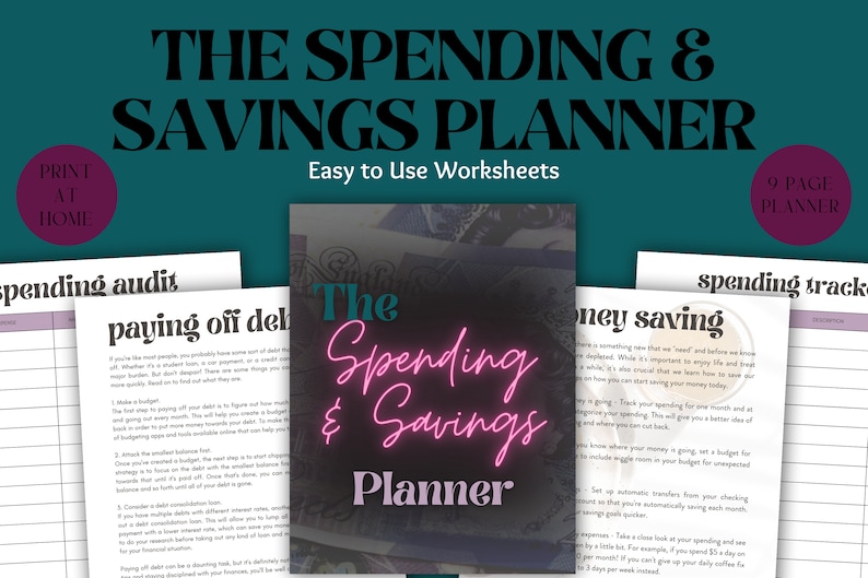 Spending & Savings Planner, Printable Budgeting Planner, Money ...