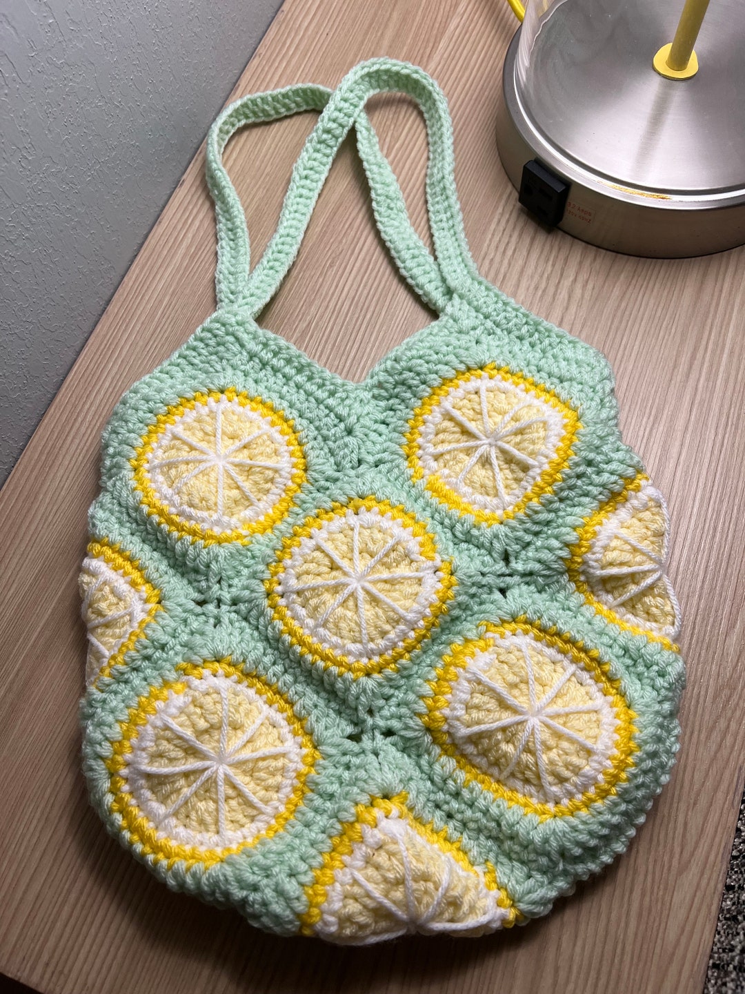 Handmade Crocheted Lemon Slice Granny Square Shoulder Purse - Etsy
