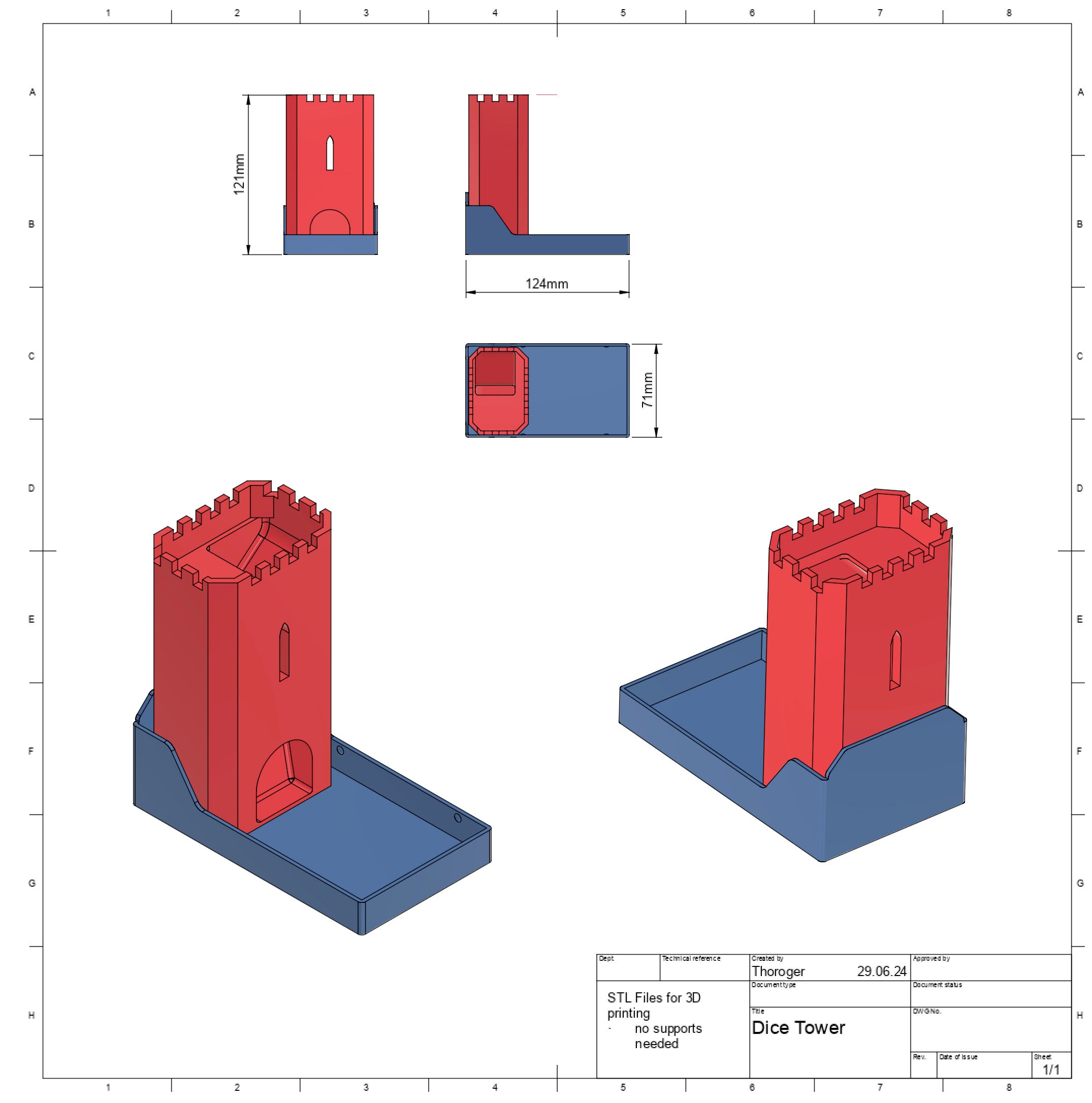 Dnd Dice Tower STL File: 3D Print TTRPG Game Master Gift (digital ...