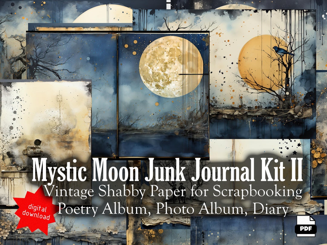 Mystic Moon Junk Journal Kit 2 - Vintage Shabby Digital Papers for ...