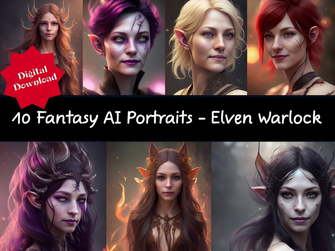 Fantasy RPG Art Portrait Dnd Female Elven Warlock 10 Unique ...