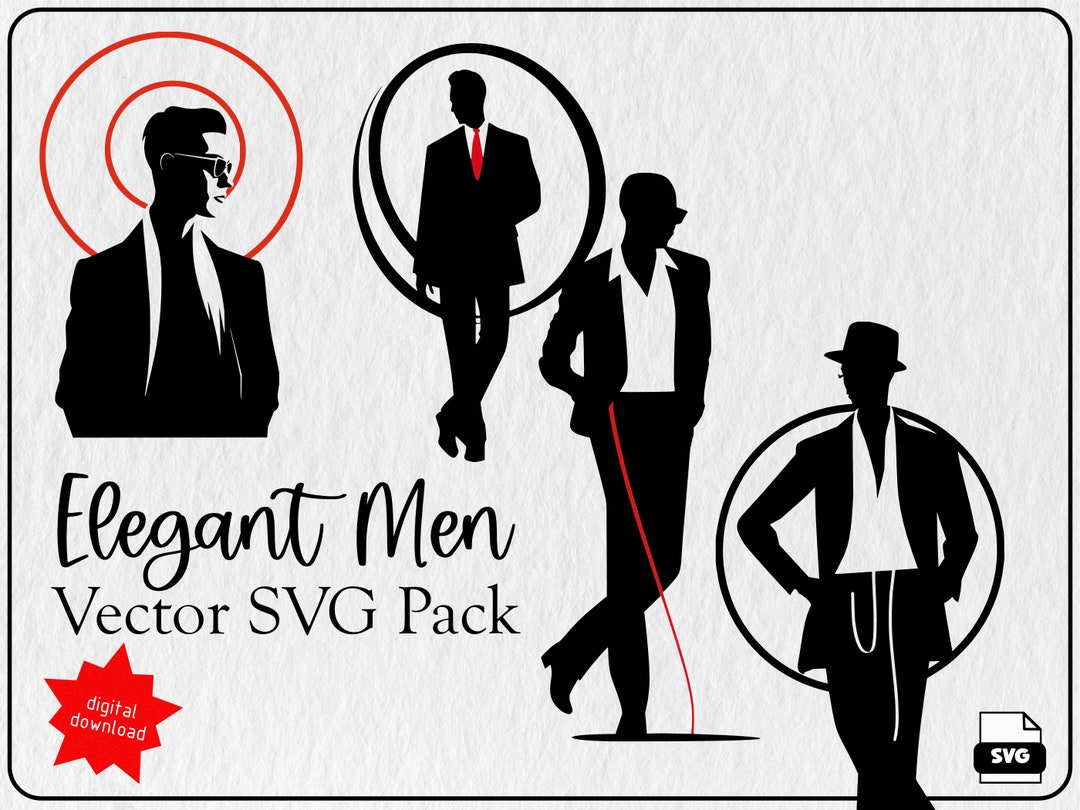 Gráficos vectoriales SVG de silueta de hombre minimalista elegante ...