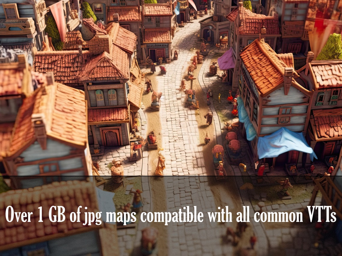 High-resolution Digital Town Map Pack, 199 JPG Images for Dnd / TTRPG ...