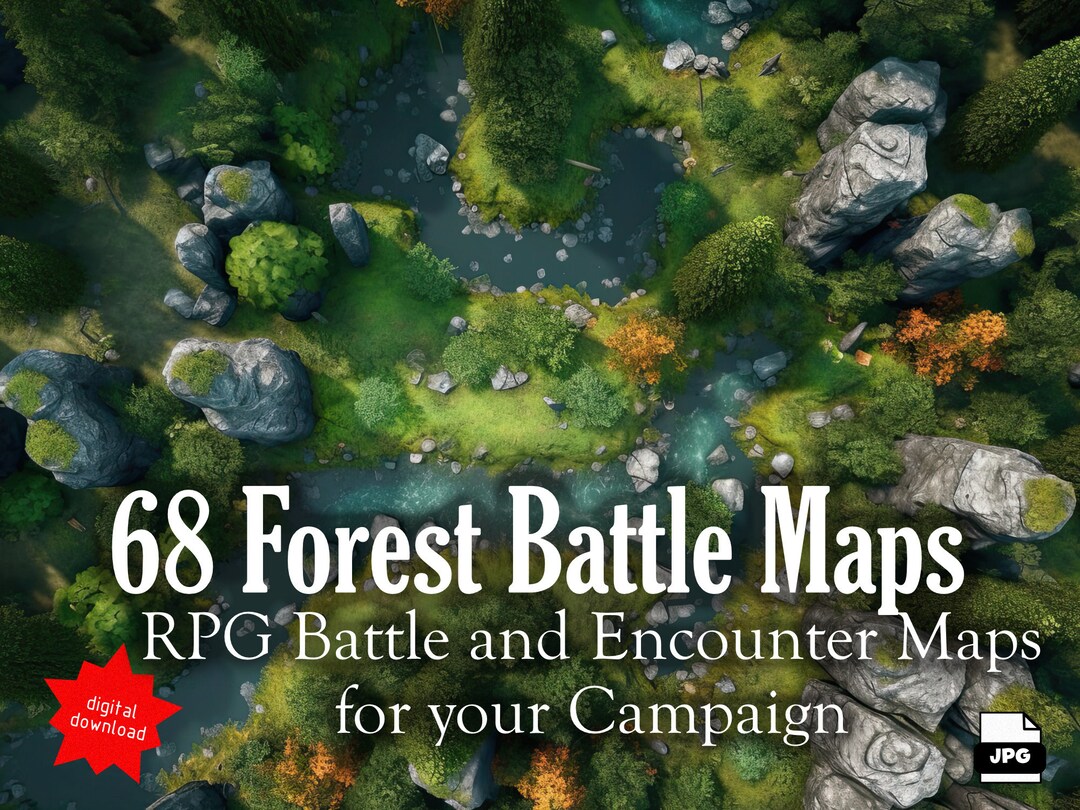 High-resolution Digital Forest Maps Pack, 68 JPG Images for Dnd / TTRPG ...