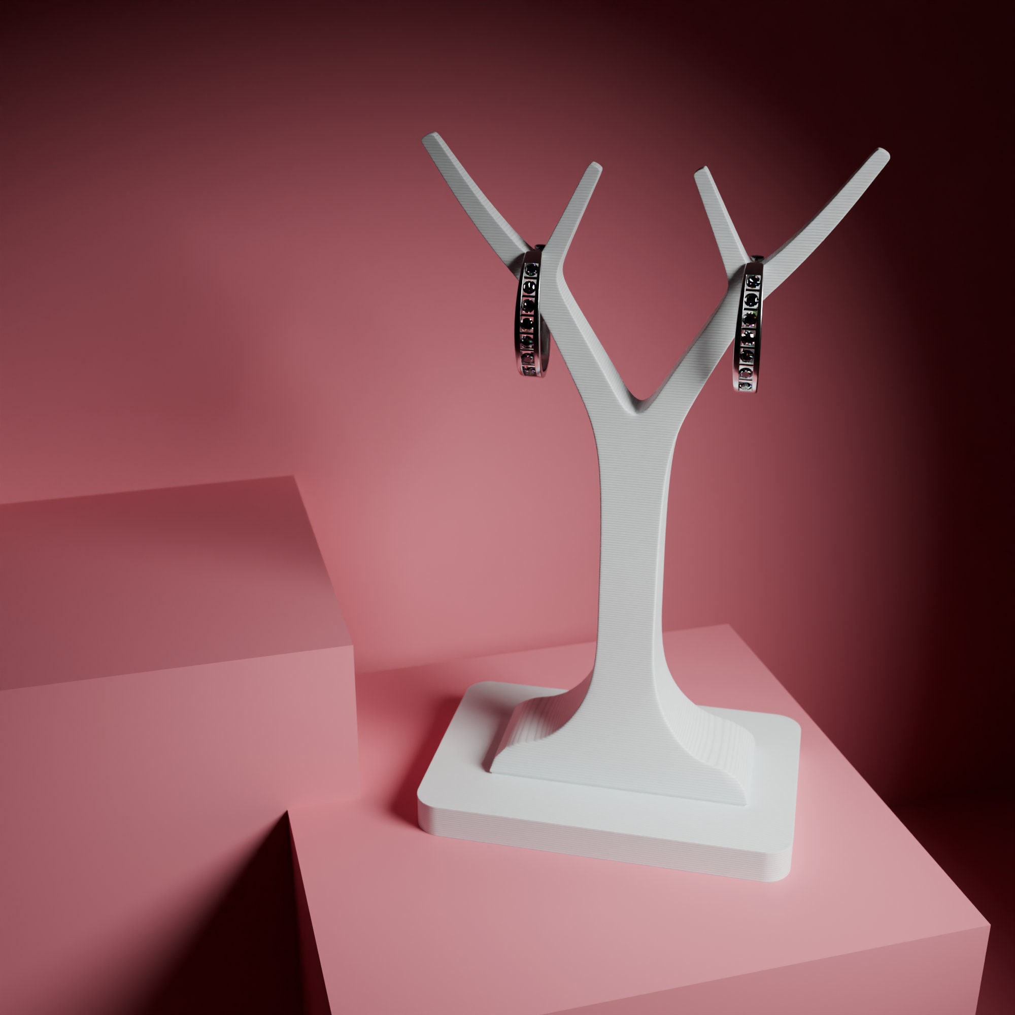 Designer Earring Display Stand 3D STL File, Jewelry Earring Holder ...