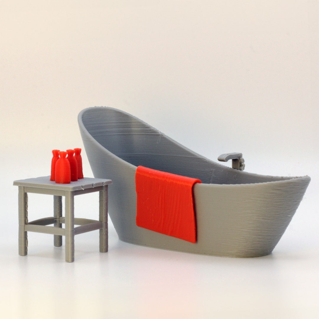 1:12 Scale Modern Dollhouse Bathtub Kit STL, DIY 3D Printable Download ...