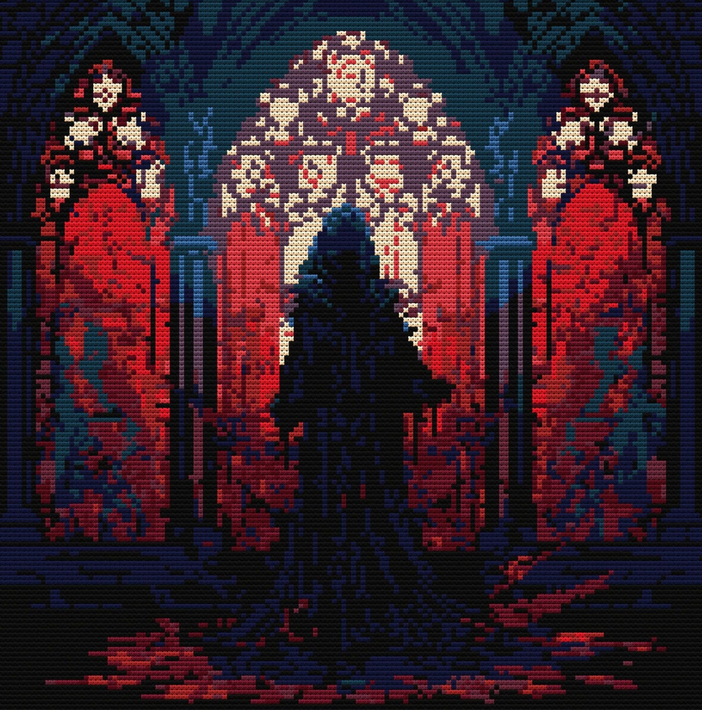 Stained Glass Gothic Window Pattern Design, Fantasy Cross Stitch ...